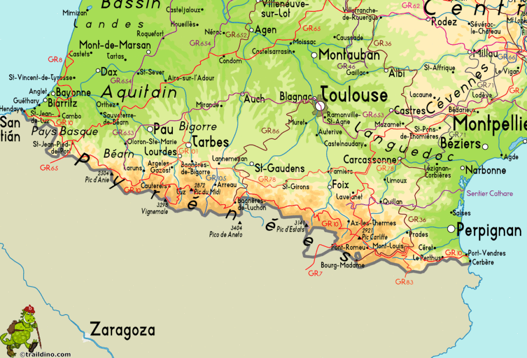 Map of Pyrenees - Stew Ross Discovers